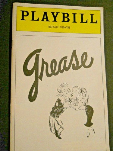 Sept. 1976 - The Royale Theatre Playbill - Grease - Carol Culver | eBay UK