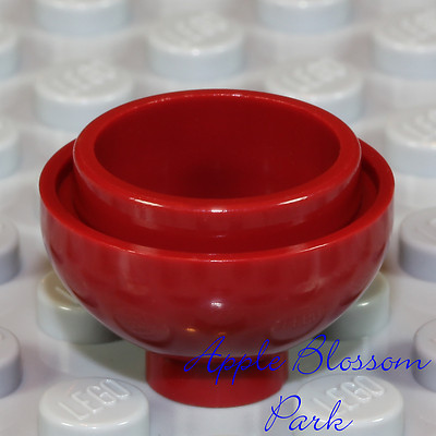 NEW Lego Minifig DARK RED FLOWER POT - Kitchen Food Bowl 2 x 2 Round ...