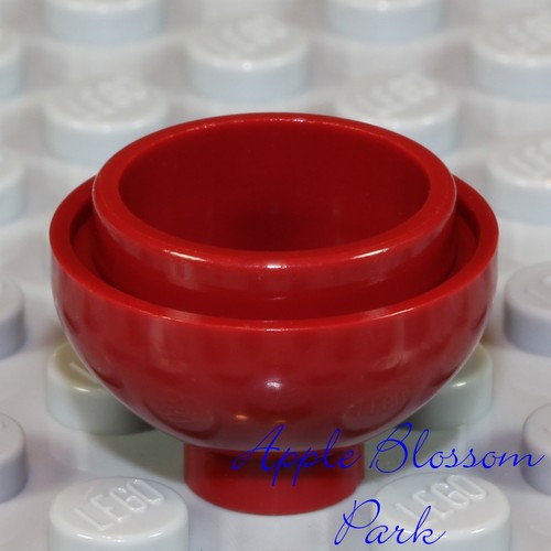 NEW Lego Minifig DARK RED FLOWER POT - Kitchen Food Bowl 2 x 2 Round ...