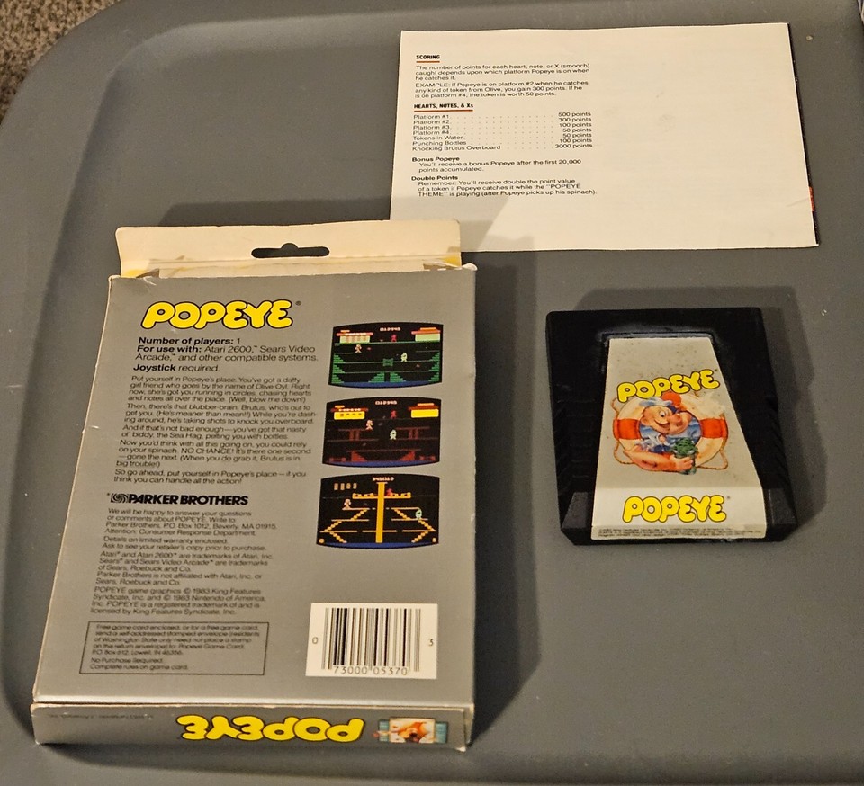 Popeye Atari 2600/7800/2600+/7800+ Complete CIB TESTED WORKS | eBay