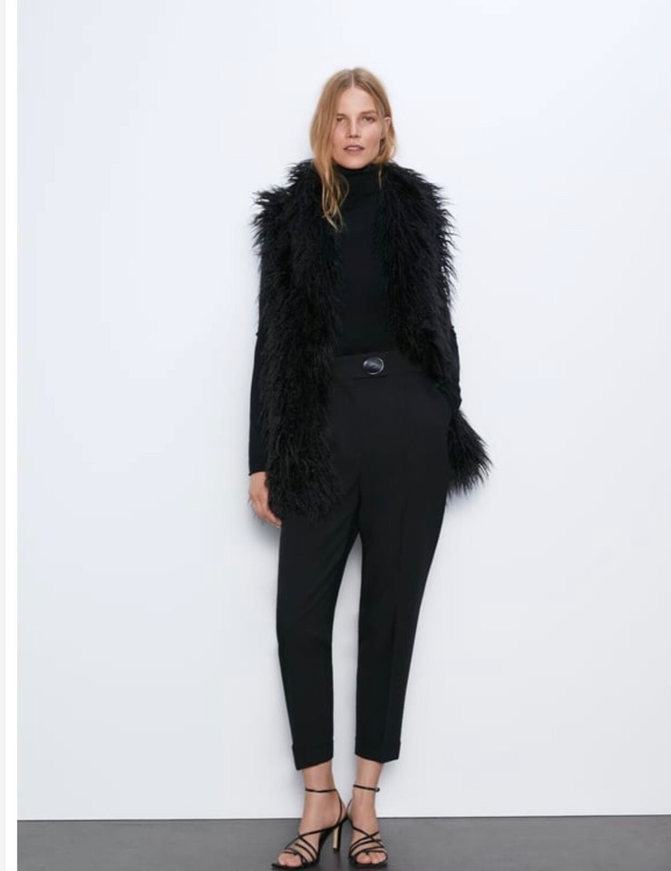 FAUX FUR VEST ZARA | eBay