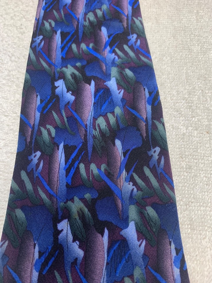 J GARCIA MENS TIE BURGUNDY BLUE GRAY OAK TREE 4 X 61 | eBay