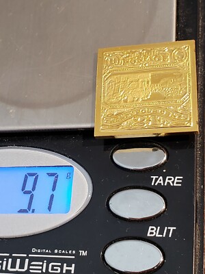 STERLING SILVER STAMP 1869 24 CENTS DECLARATION OF INDEPENDENCE GOLD ...