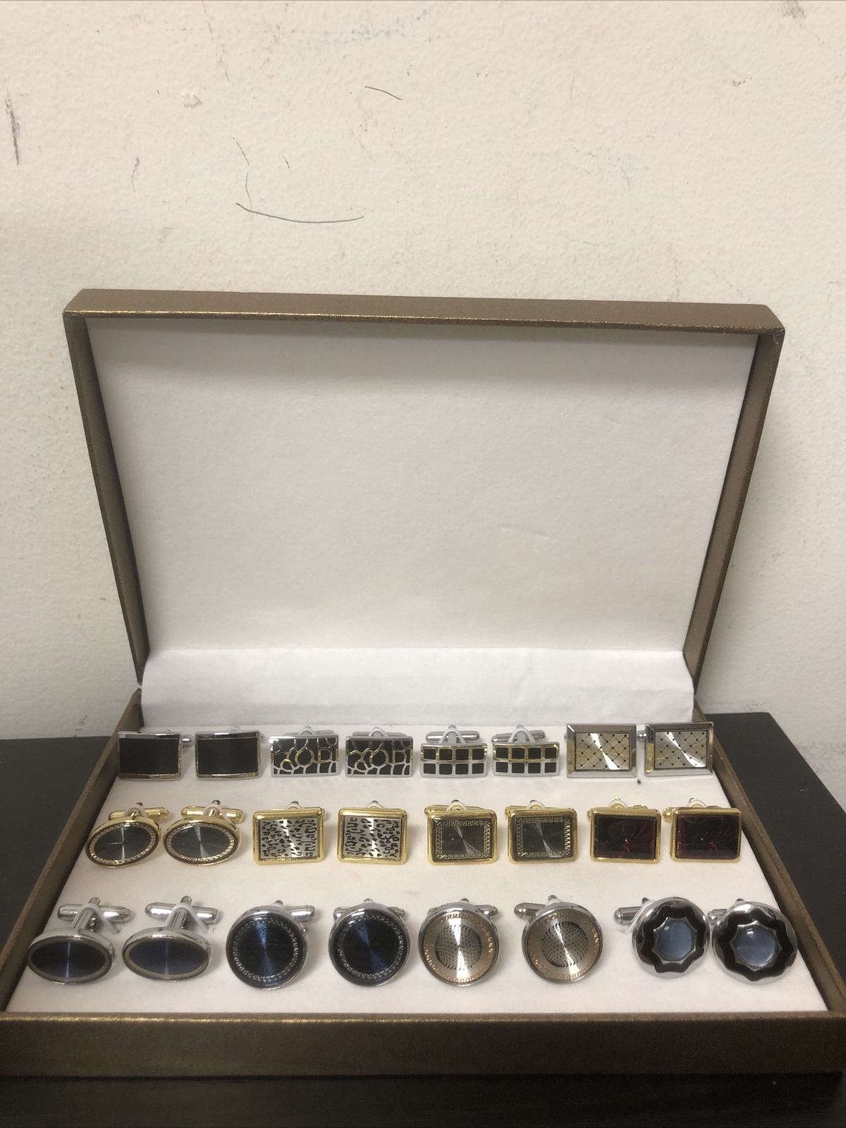 Cufflink 12 Pairs Two Tone Classy Stylish Men's Cuff Links Elegant Gift ...