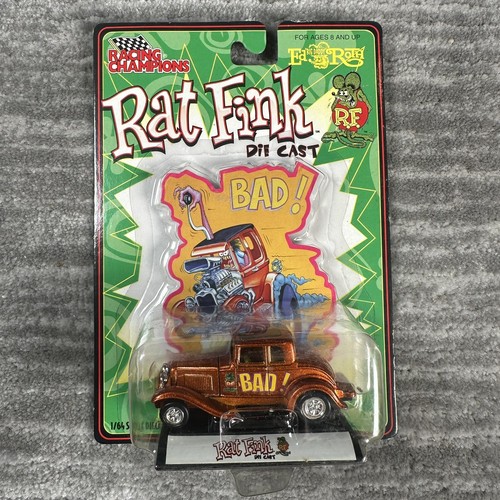 🔥 Racing Champions RAT FINK RF ORANGE 1932 FORD COUPE BAD 1:64 Ed Roth ...