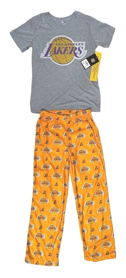 Los Angeles Lakers NBA Boys Pajama 2-PC Sets Short or Long Sleeve; Size ...