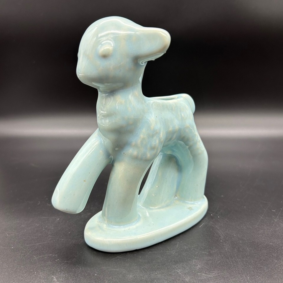 Vtg Haegar Pottery Baby Blue Ceramic Lamb Nursery Planter Mid Century ...