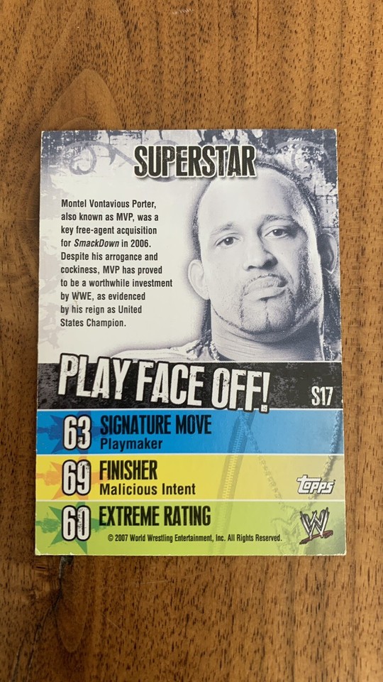2007 Topps WWE WWF Face Off ! SUPERSTAR FOIL Card #S17 MVP Rare | eBay