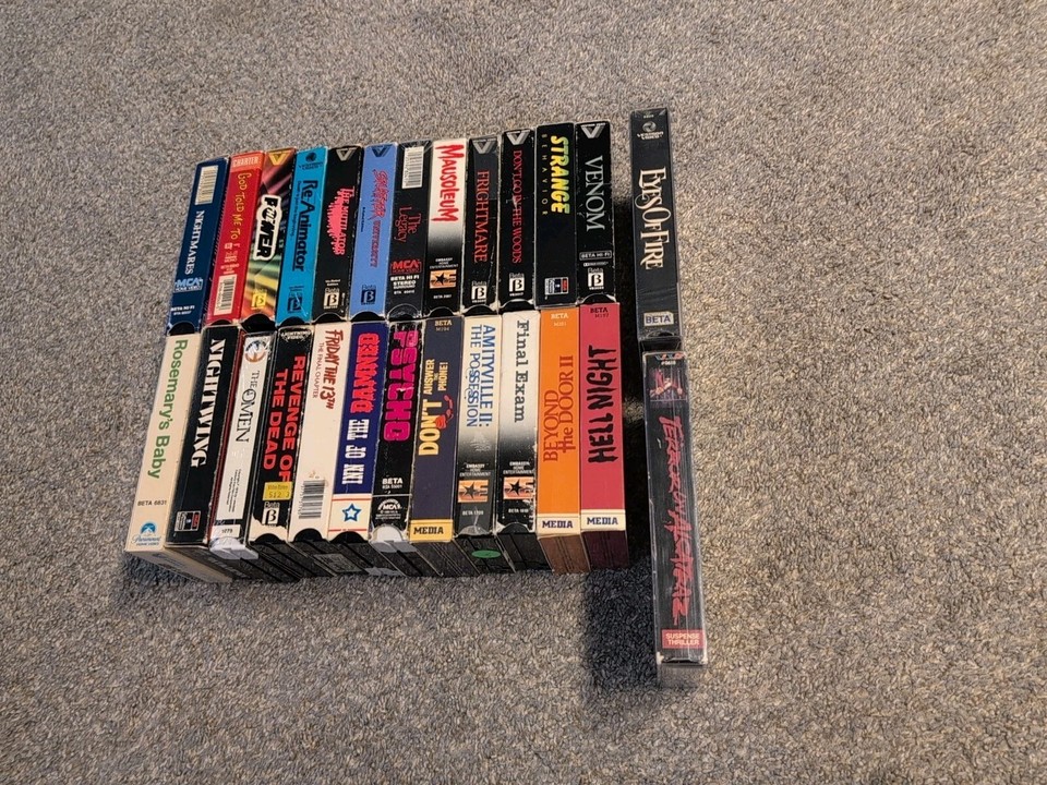 Horror Slasher Betamax Tape Lot Friday The 13th Re-Animator Frightmare ...