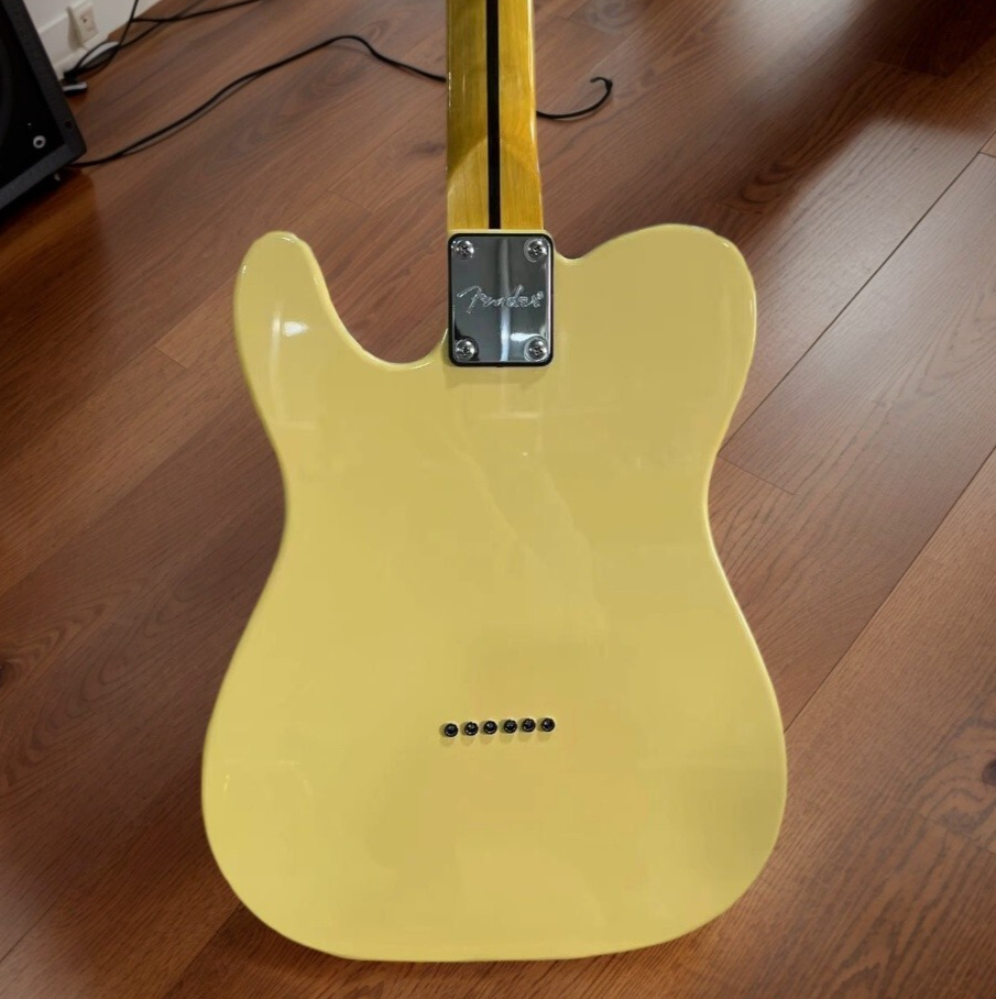Tele Electric Guitar Cream Yellow Color Mahogany Body Maple Fretboard ...