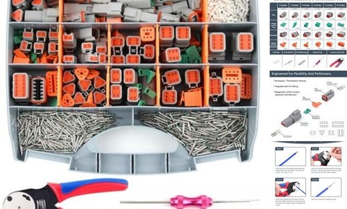 338 pcs Deustch Connector Kit 2 3 4 6 8 12 Pin 338Pcs Deutsch Connector ...