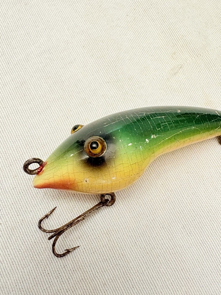 Vintage Moonlight Pollywog 3-1/4” Wood Fishing Lure W’ Glass Eyes | eBay