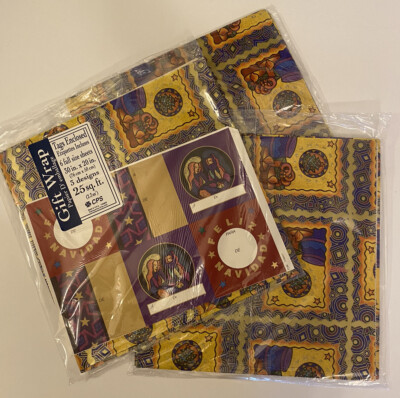 LOT 3 Feliz Navidad Hispanic Holiday Flat Gift Wrap Paper Set 75 sq ft ...