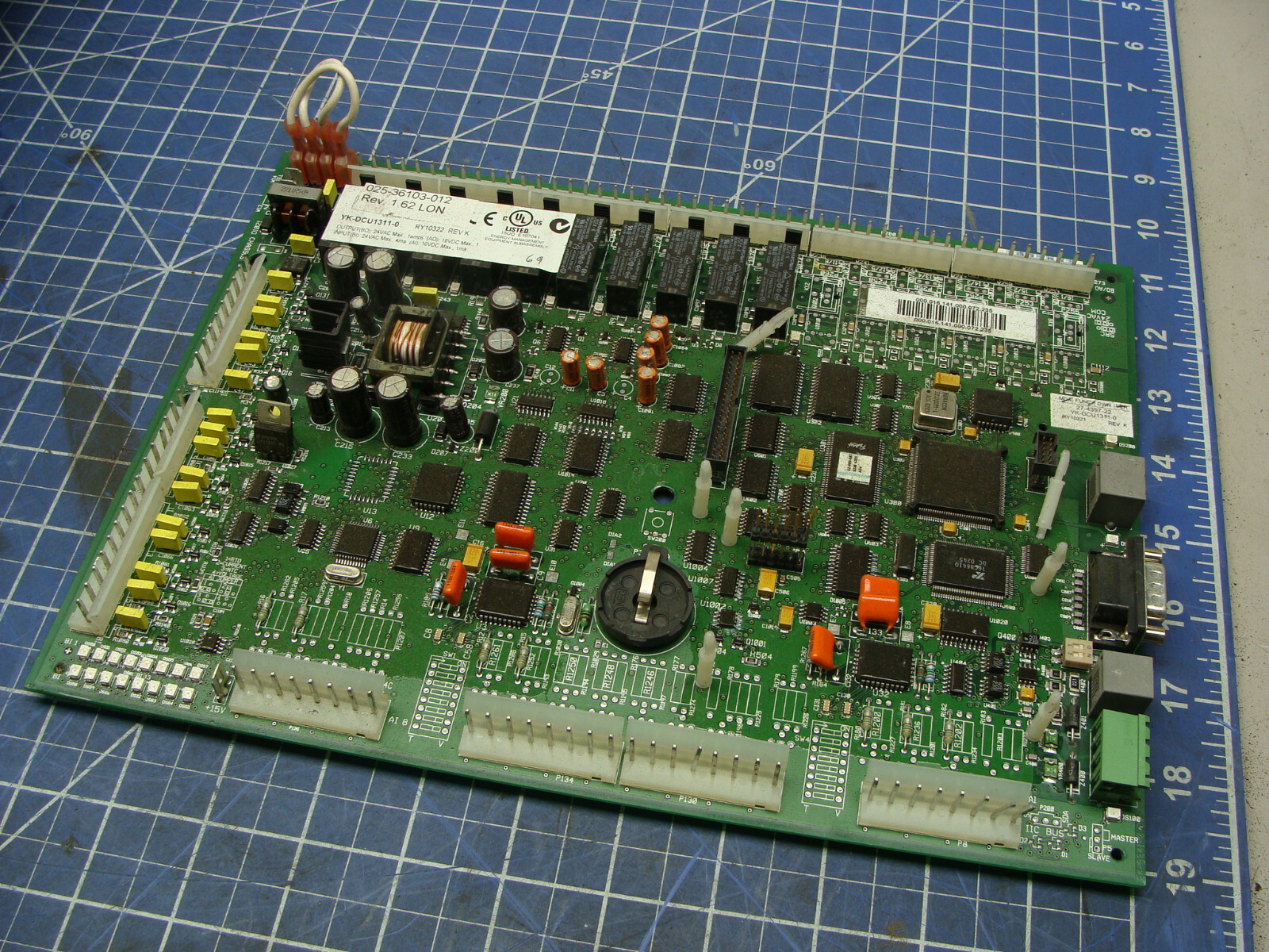 JOHNSON CONTROLS CONTROL BOARD 025-36103-012 REV 1.62 LON YK-DCU1311-0 ...