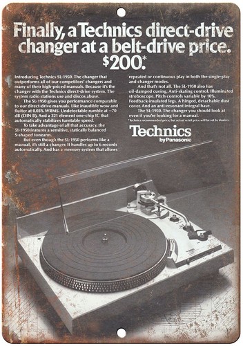 Technics SL-1950 Direct-Drive Turntable Ad Vintage Reproduction Metal ...