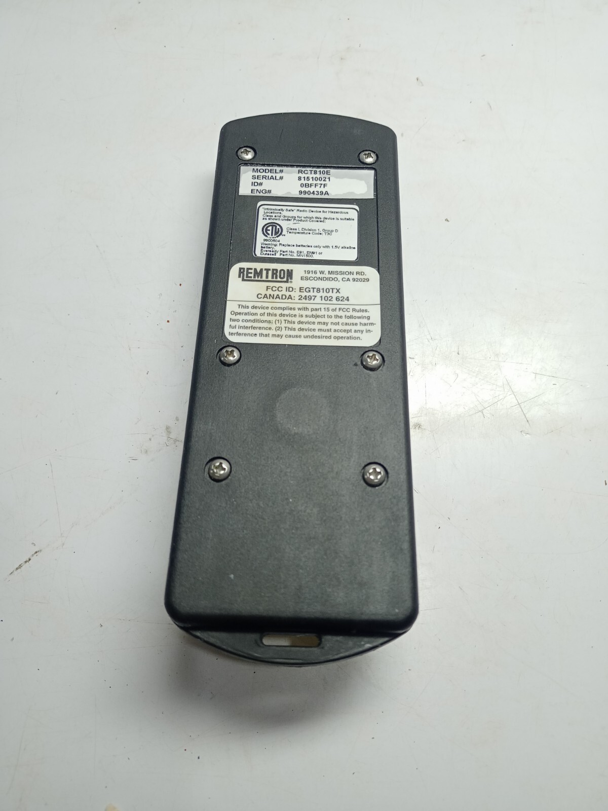 REMTRON RCT810E INDUSTRIAL AIR TOOL 713-477-3144 REMOTE Transmitter | eBay