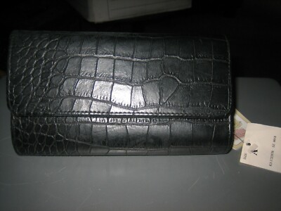 RGA Accessories Black Faux Alligator Leather Flap Style Wallet - NEW ...