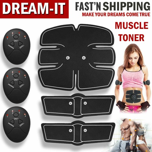 Electric Muscle Toner Machine Wireless Toning Belt 6 Six Pack Abs Fat ...