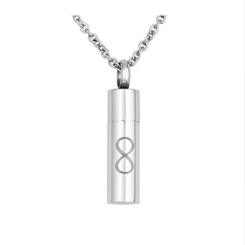 Infinity Pendant Vial Open Urn Jewellery Keepsake Ash Capsule Chain ...