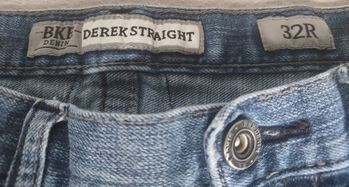 BKE Derek Straight Faded Jeans Mens 32R Regular Fit Blue Cotton Denim ...