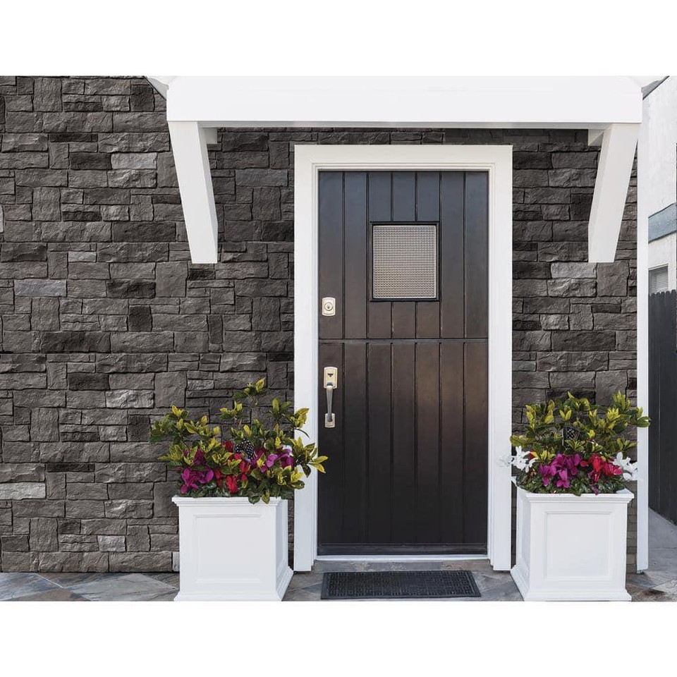 Novik Faux Stone Siding Panel 20.25"x45" Artisan Cut Polymer Ash (6 ...