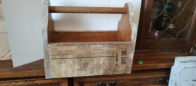 Vintage looking wooden carry all box with handle | eBay