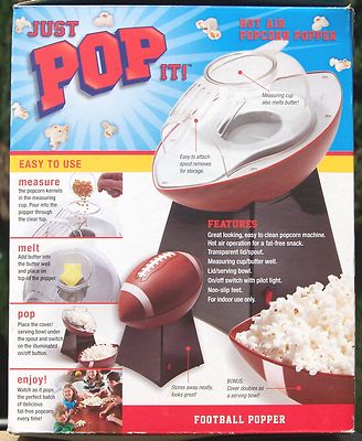 Just Pop It! Football Hot Air Popcorn Popper (NEW) | eBay