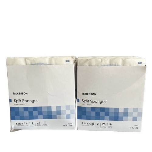 McKesson Split Sponges 6-Ply Sterile 4 X 4 Inch 100 Count 612479118997 ...