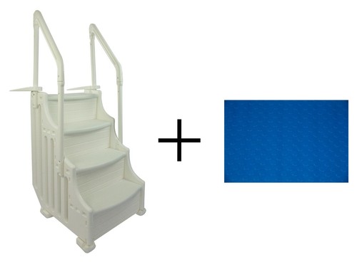 Ocean Blue The Mighty Above Ground Pool Step Ladder Combo w/ Pad ...