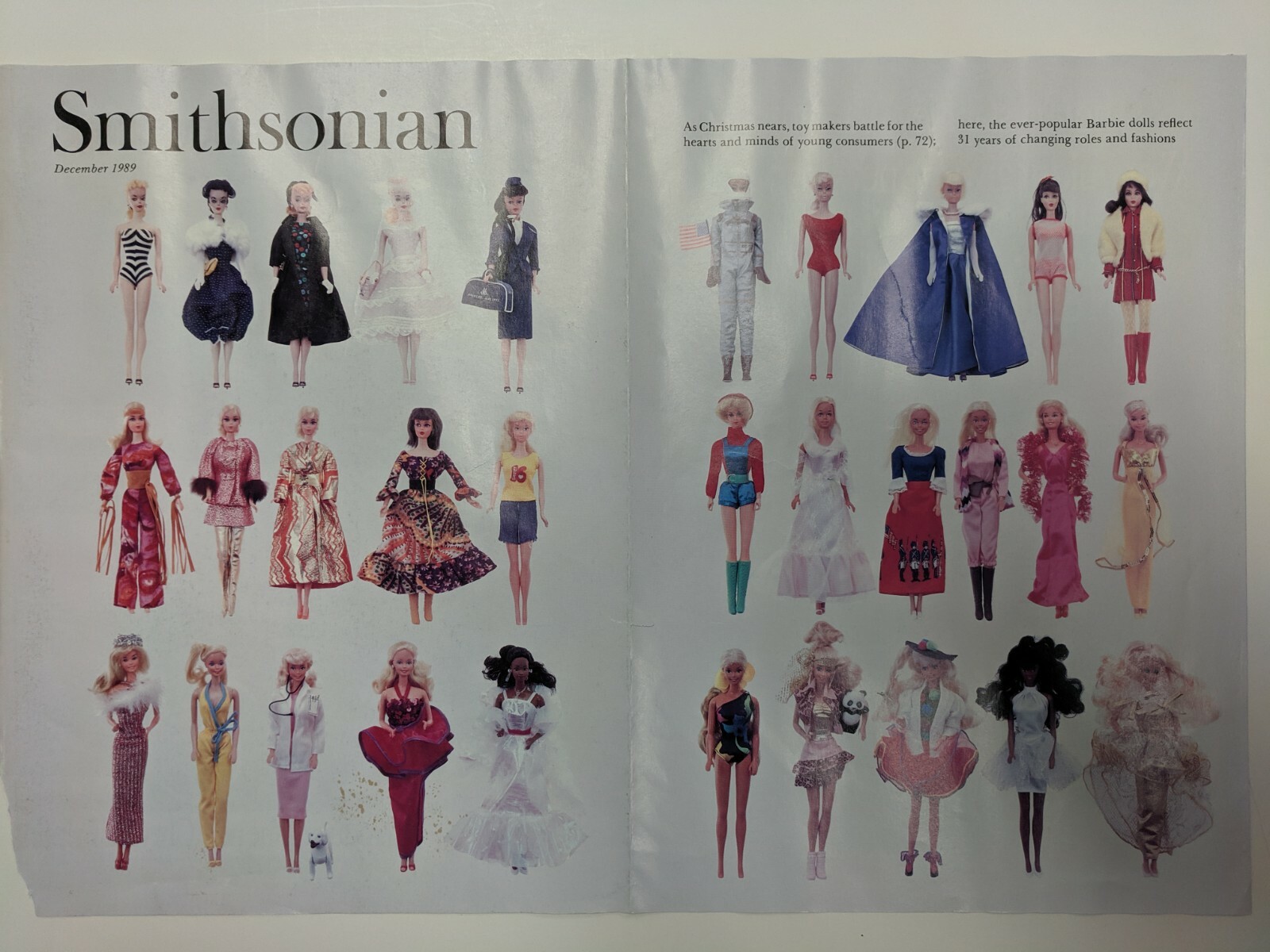 Barbie Doll Front Cover Smithsonian Dec 1989 31 Years Changing Role ...