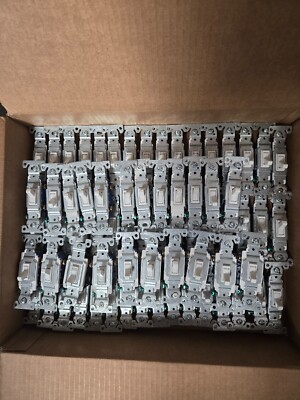 60 Eaton brand single pole switches plus 10 3-way switches excellent ...