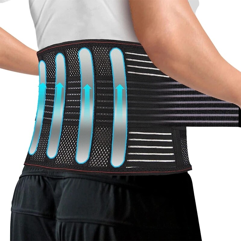 Men Lumbar Support Belt Waist Orthopedic Compress Back Brace For Back ...