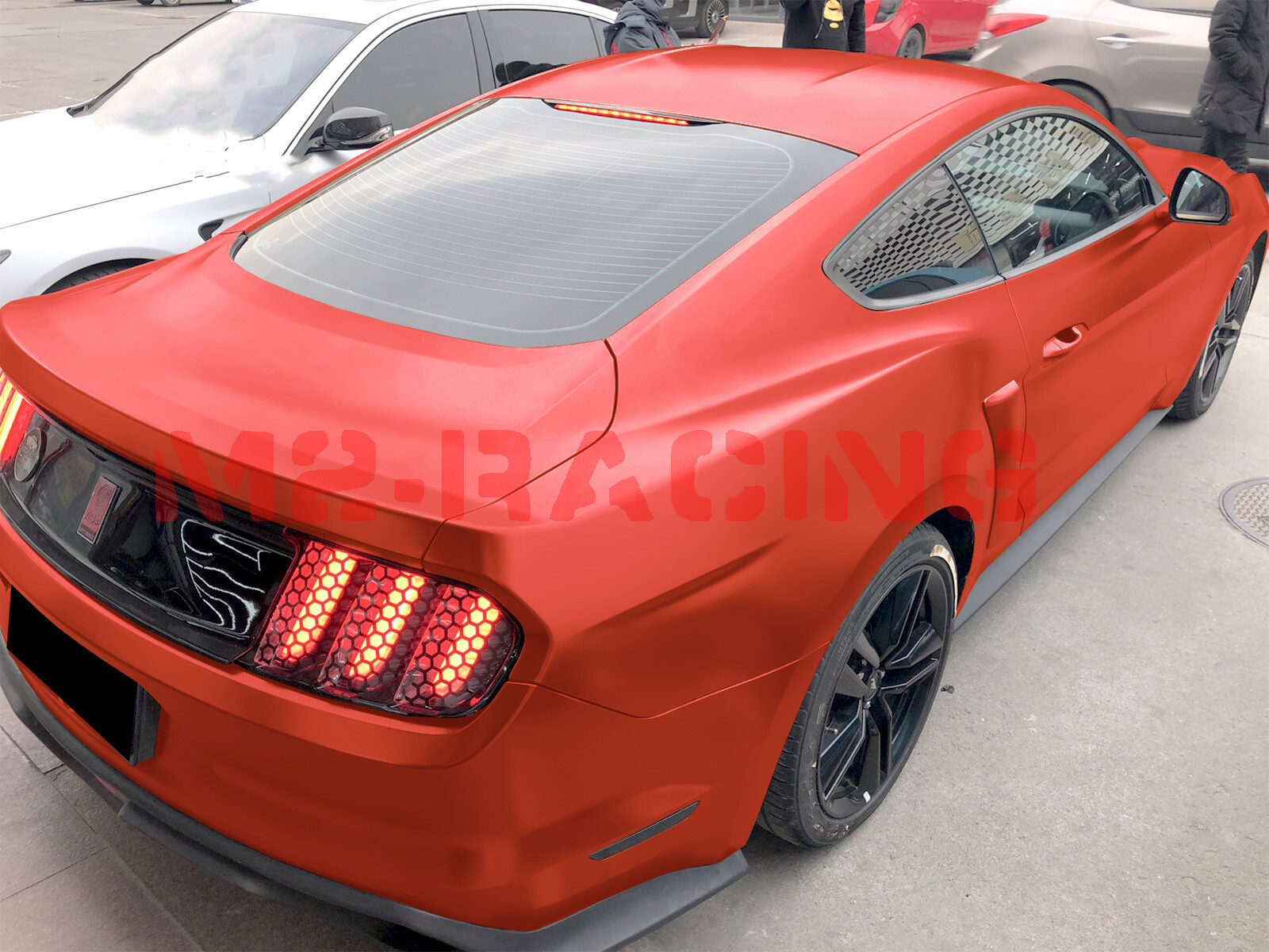 【Satin Chrome】 Red Matte Metallic Car Vinyl Wrap Sticker Air Release ...