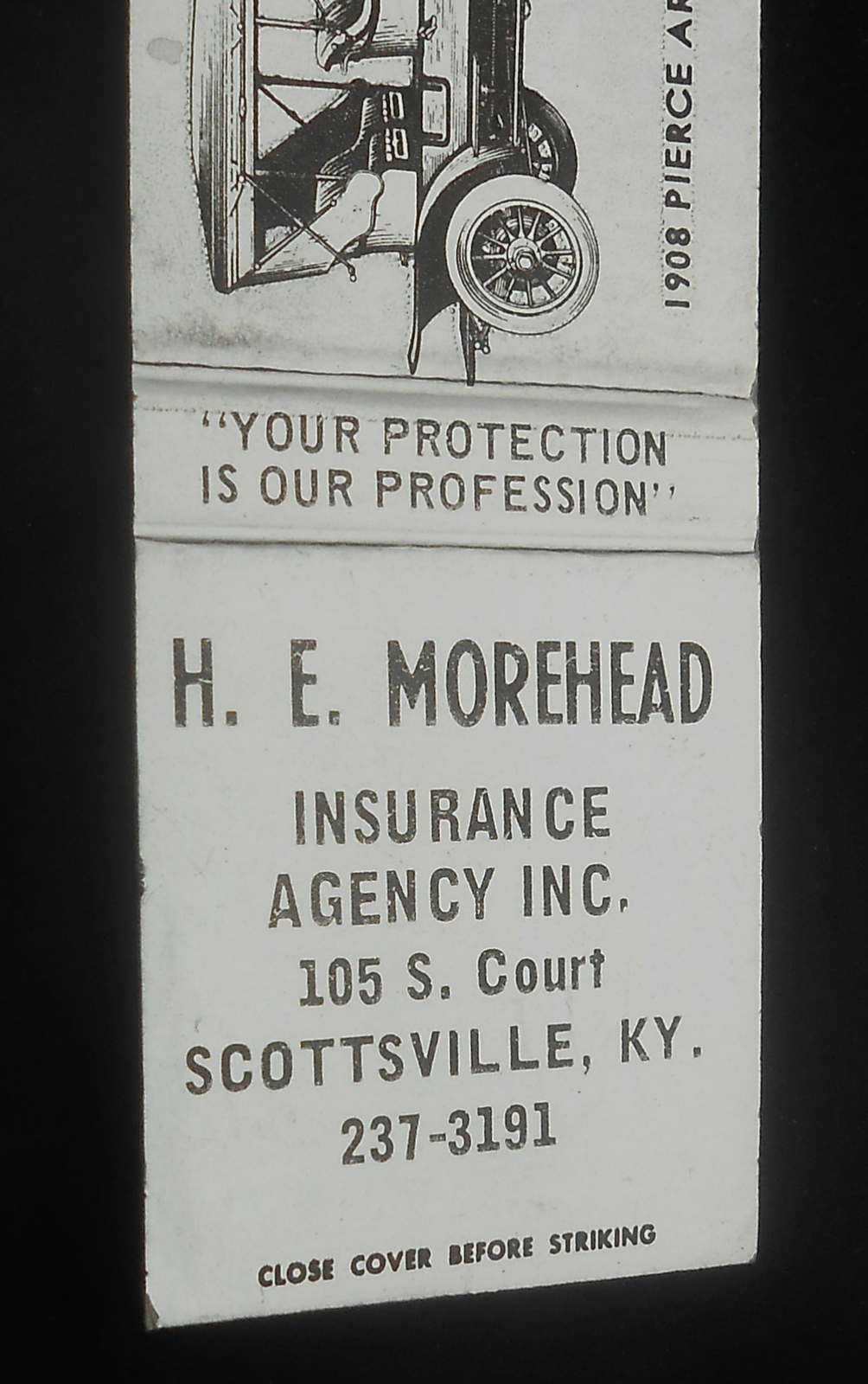 1960s 1908 Pierce Arrow Antique Car H. E. Morehead Insurance ...