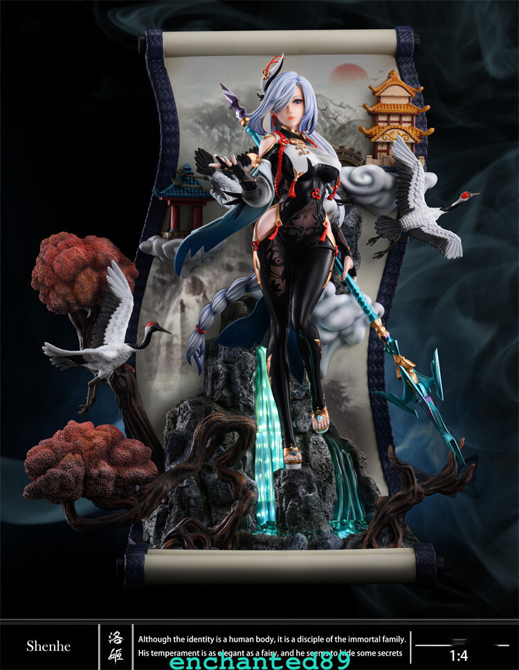 LJ Studio Genshin Impact 1/4 Cast Off Shenhe Resin Painted LED Statue ...
