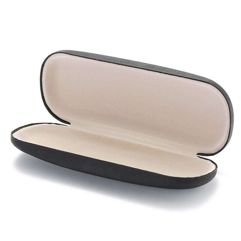 NEW Clam Shell Hard Eyeglasses PU Glasses Case Black w/Microfiber ...