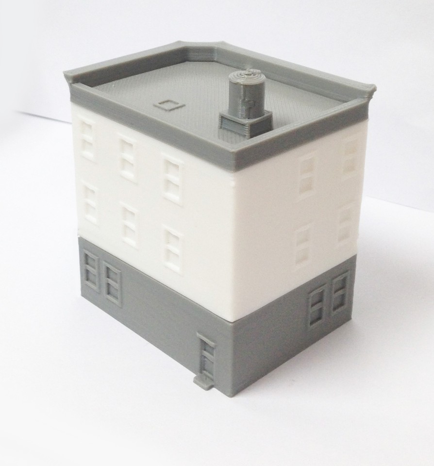N Ratio 1:160 European Style Corner 3 Story Store Building 3D Printing ...