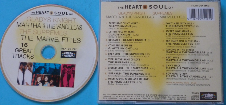 THE HEART & SOUL OF: Various Artists.(1997 Prism Leisure.) Soul/Soft ...