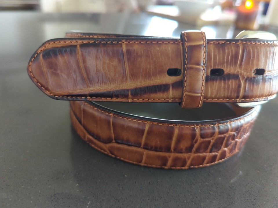 Ranger Belt Co SIZE 40 Western Belt Tooled Leather Brown Silver Buckle ...