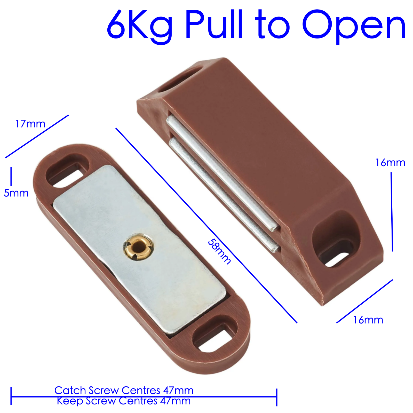 MAGNETIC CATCH Large Heavy Duty 6kg Cupboard Cabinet Door Mag Latch ...