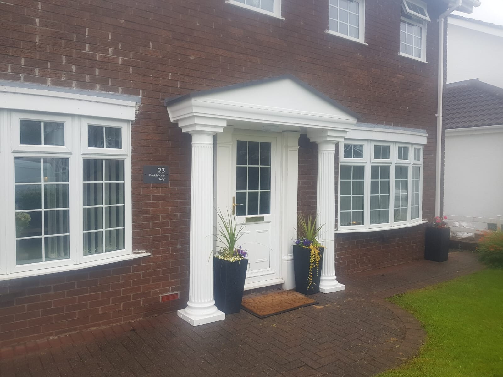 Door Porch Canopy Over Door 2660mm Width GRP White Grey Exterior Door ...