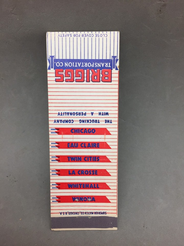 Matchbook Flat Cover Truck Trucking Briggs Transportation Chicago Eau ...