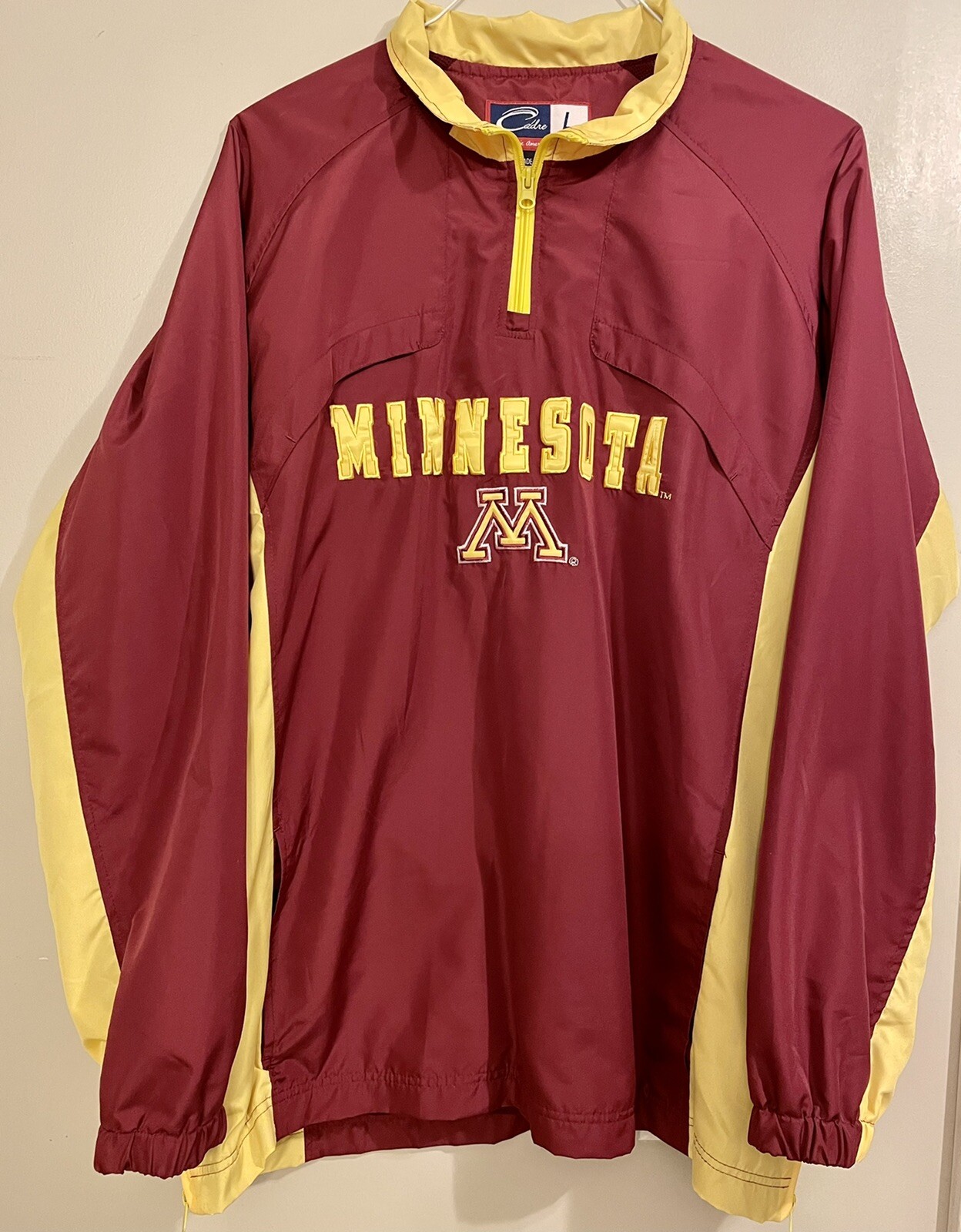 Minnesota Golden Gophers Jacket Mens Large Maroon 1/4 Quarter Zip NCAA ...
