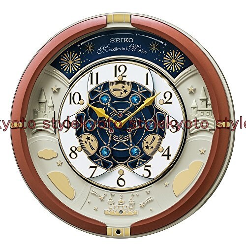 SEIKO RE601B Analog Wall Clock 52 Melody In Motion Song Automation 39cm ...