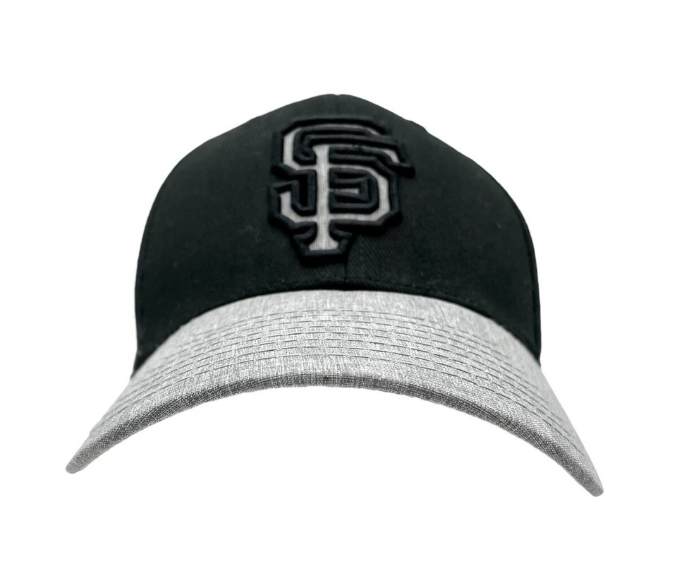 San Francisco Giants Cap Hat Hook & Loop Fastener Black With Gray Bill ...