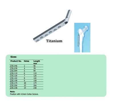 DHS PLATE 1350 BARREL LENGTH 38 MM IN TITANIUM (20 ITEMS PER LOT) | eBay