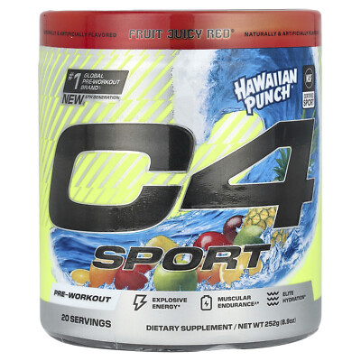 C4 Sport, Pre-Workout, Hawaiian Punch® Fruit Juicy Red®, 8.9 oz (252 g ...