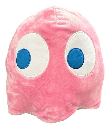 New 14in PAC-MAN Pink Ghost Plush Toy by Bandai Namco Soft Stuffed Doll ...