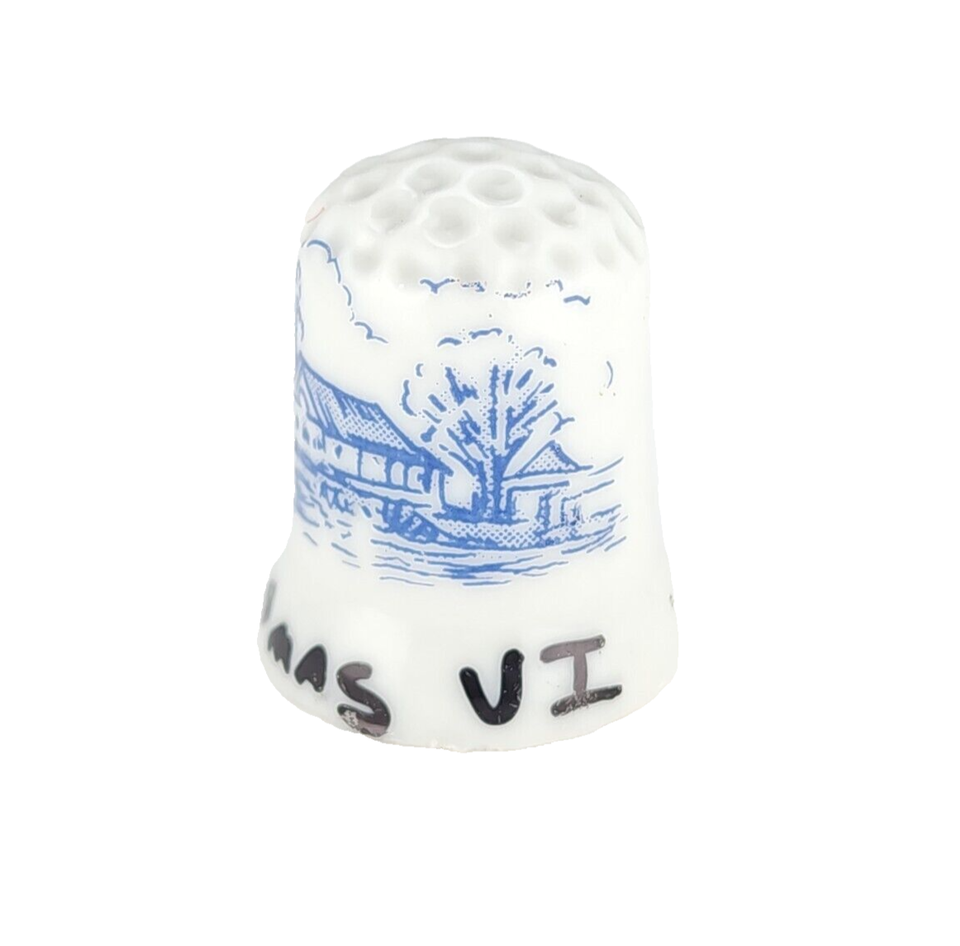 Thimble With Blue Painting Vintage Ceramic Porcelain | eBay