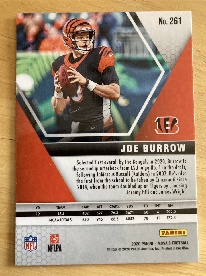 Joe Burrow 2020 Panini Mosaic Rookie Card #261 (5005) | eBay